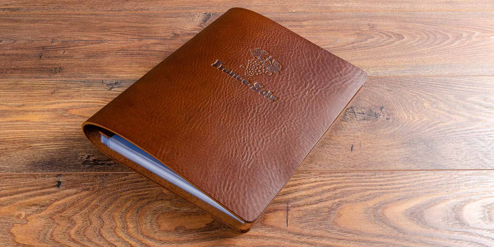 Leather Menu Covers for France Soir Melbourne | H&Co - Hartnack & Co