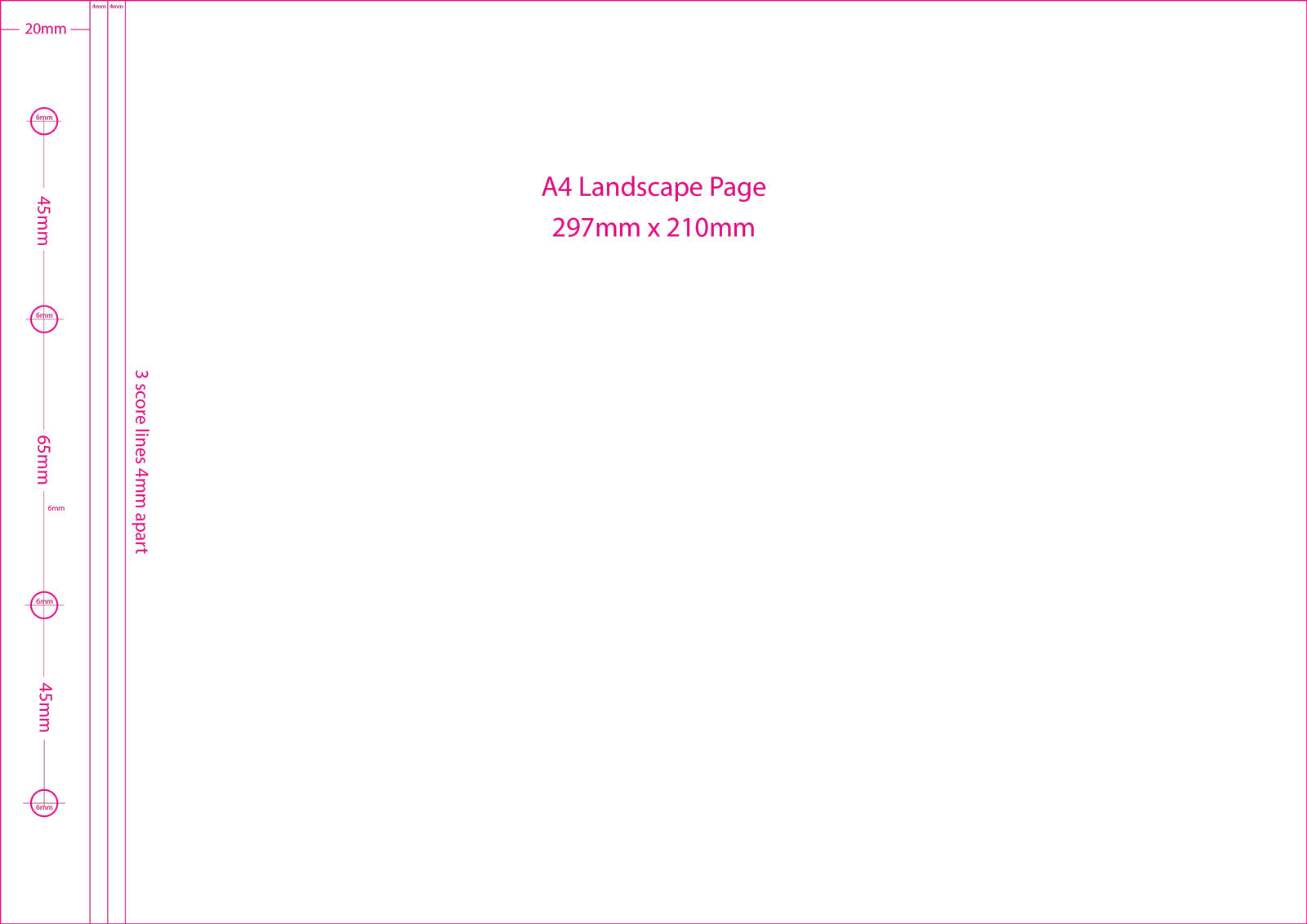 A4 Landscape 175gsm Paper pre Punched and Scored - Hartnack & Co